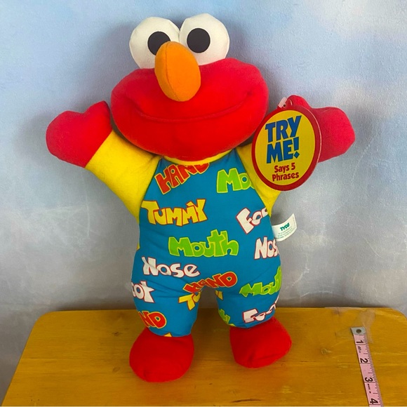 Tyco | Other | Vintage 996 Teach Me Elmo Tyco Plush Says Tummy Mouth ...